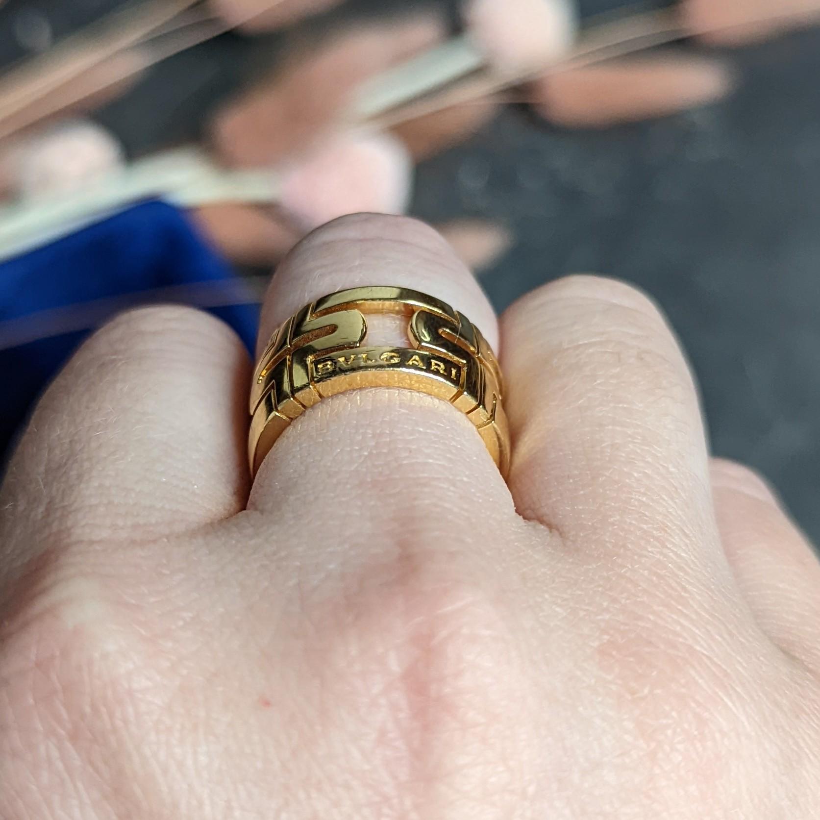 Bulgari Contemporary 18 Karat Yellow Gold Parentesi Italian Band Ring ...