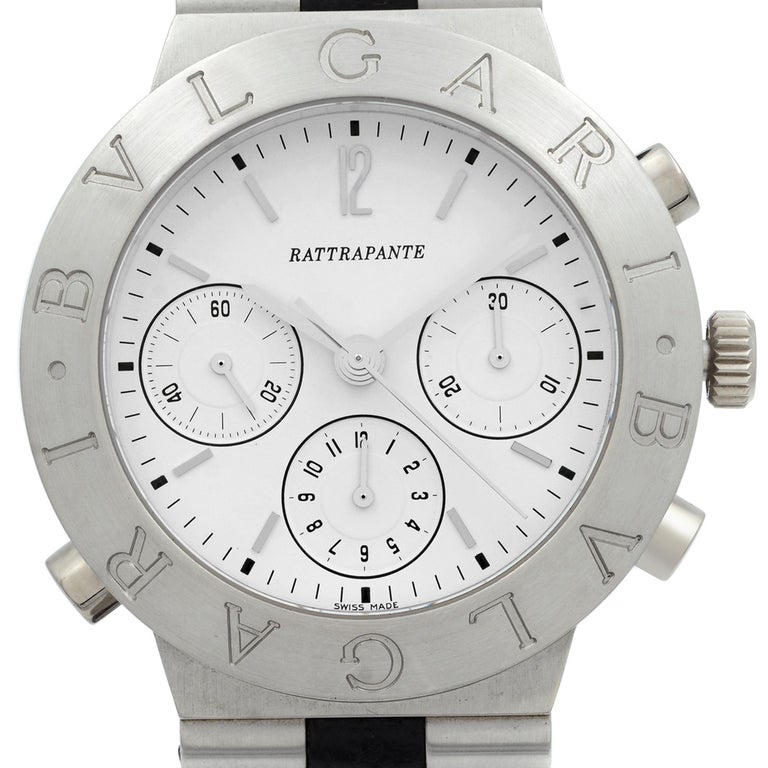 Bulgari Diagono Rattrapante Platinum Split Seconds White Dial Mens ...