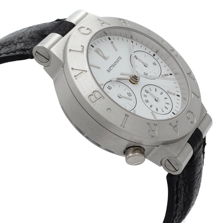 Bulgari Diagono Rattrapante Platinum Split Seconds White Dial Mens ...