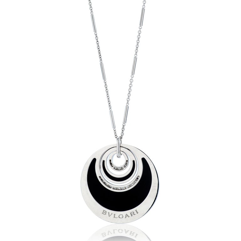 Bulgari Diamond and Onyx Intarsio Collection Disc Pendant in 18 Karat ...