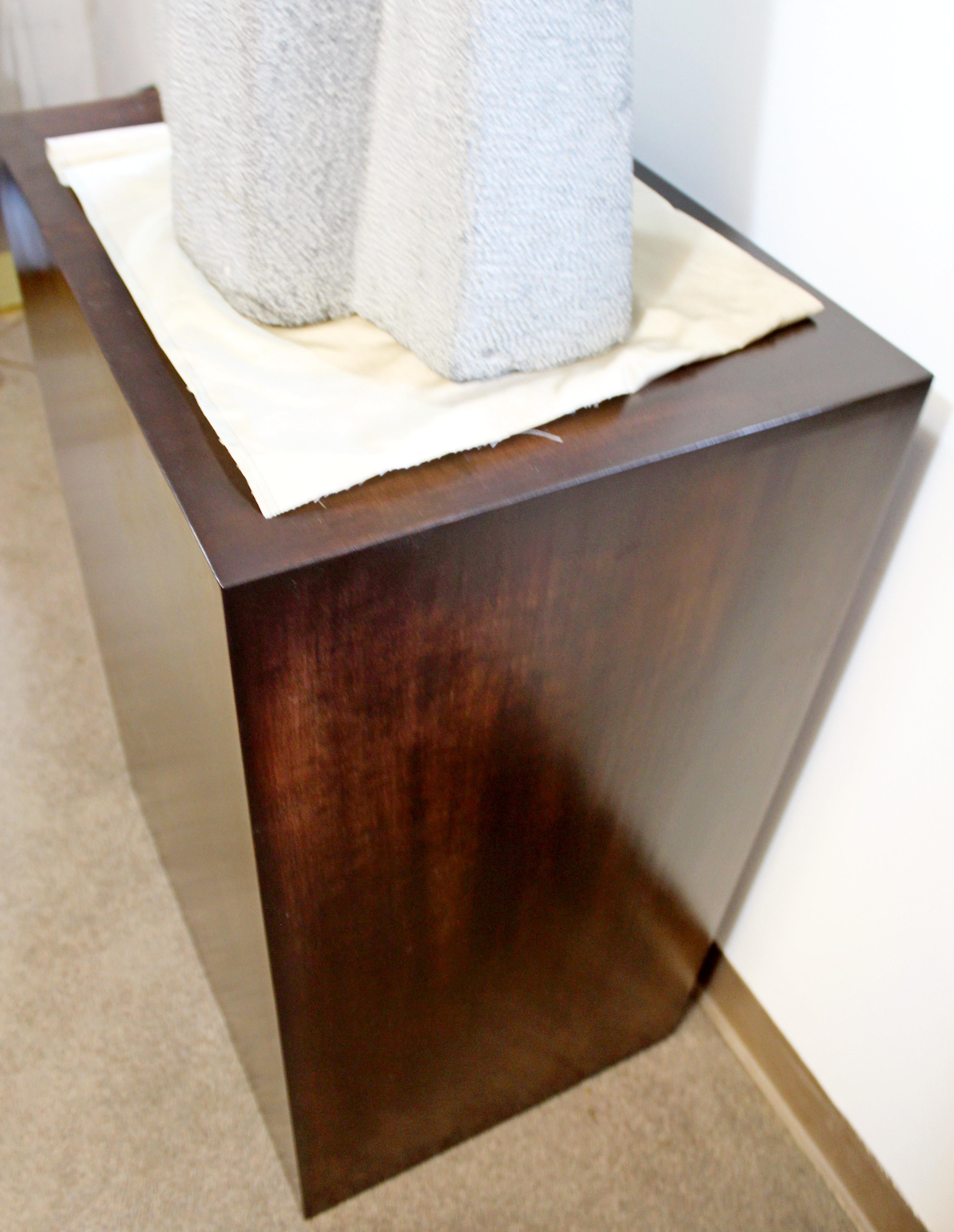 African Stone Table Sculpture on Mahogany Wood Base Signed Joe Mutasa ...