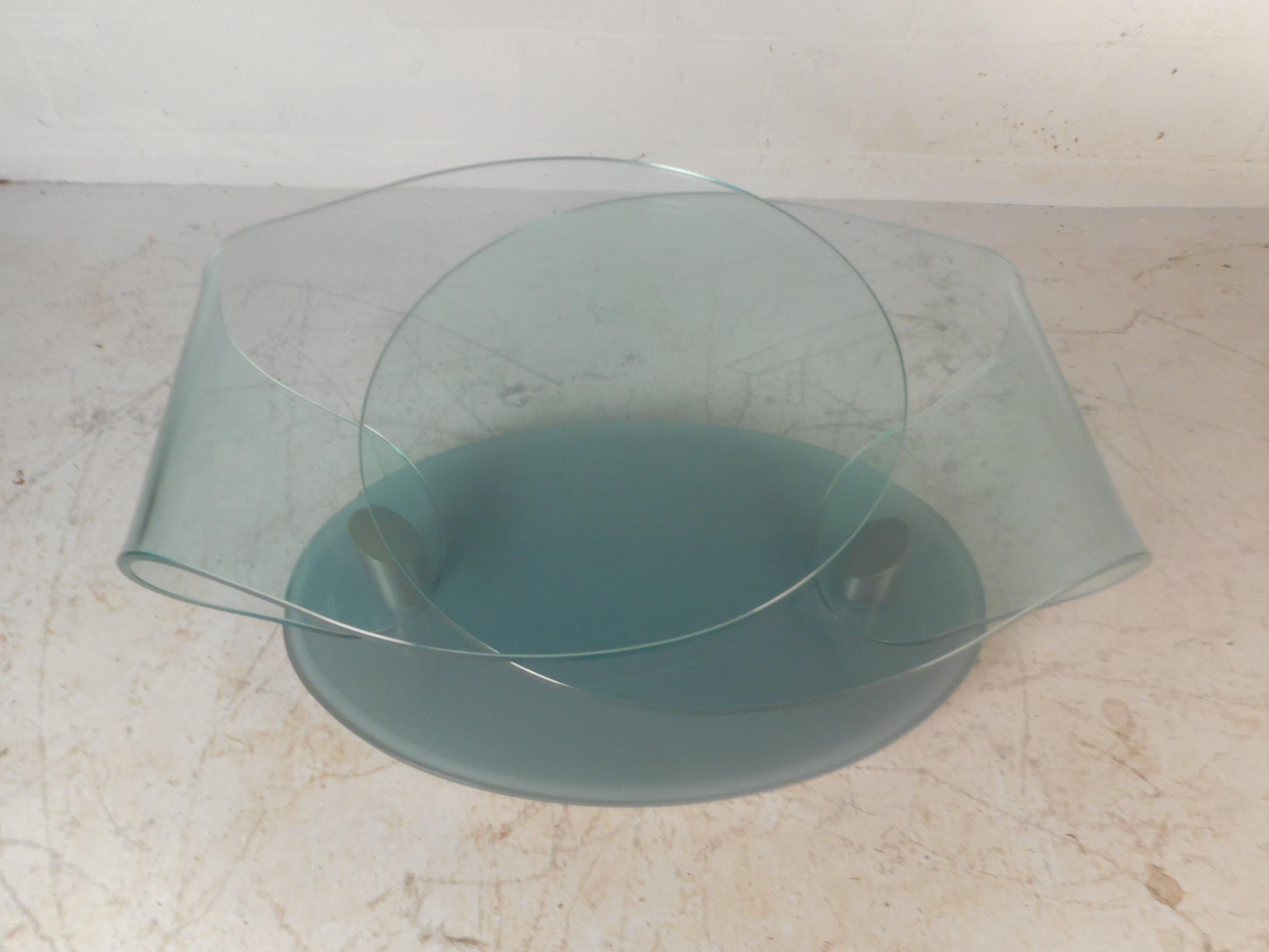 Mid-Century Modern Free Form Swivel Glass Top Coffee Table at 1stDibs ...