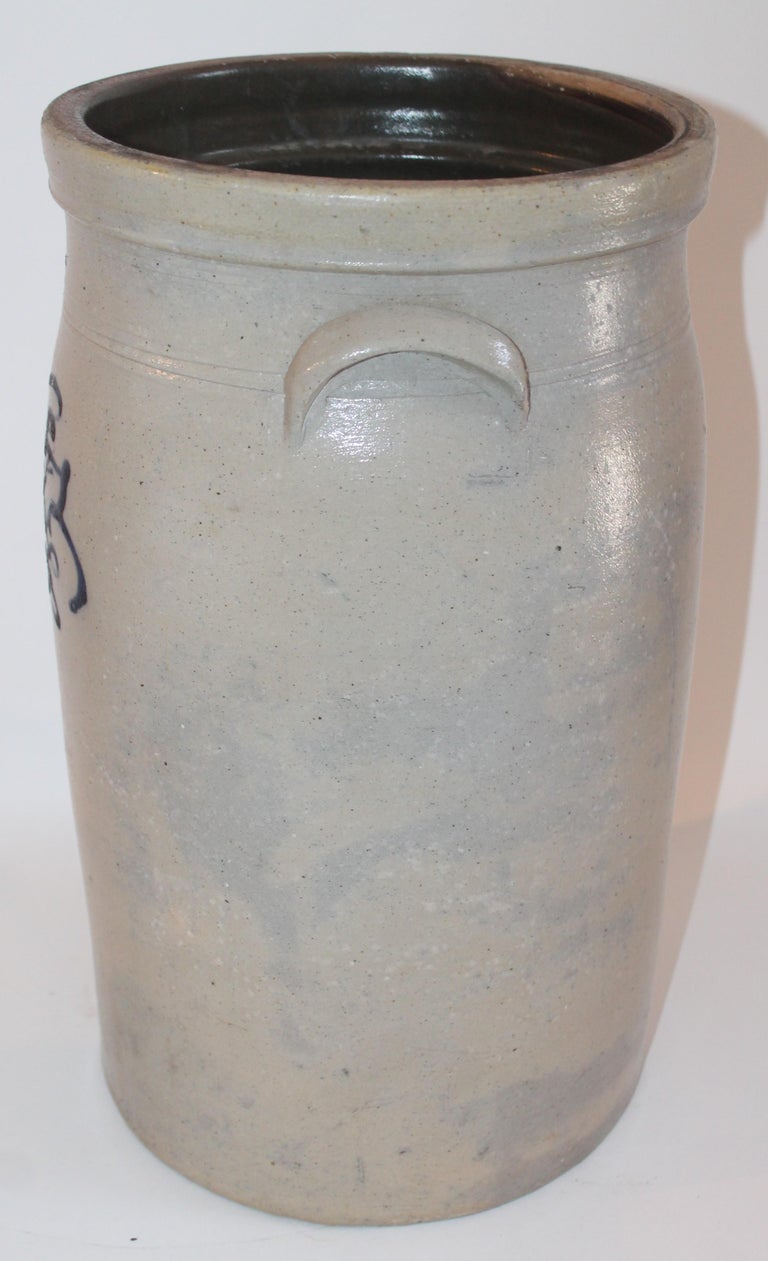 19th Century Butter Churn Crock With Blue Decoration For Sale at ...