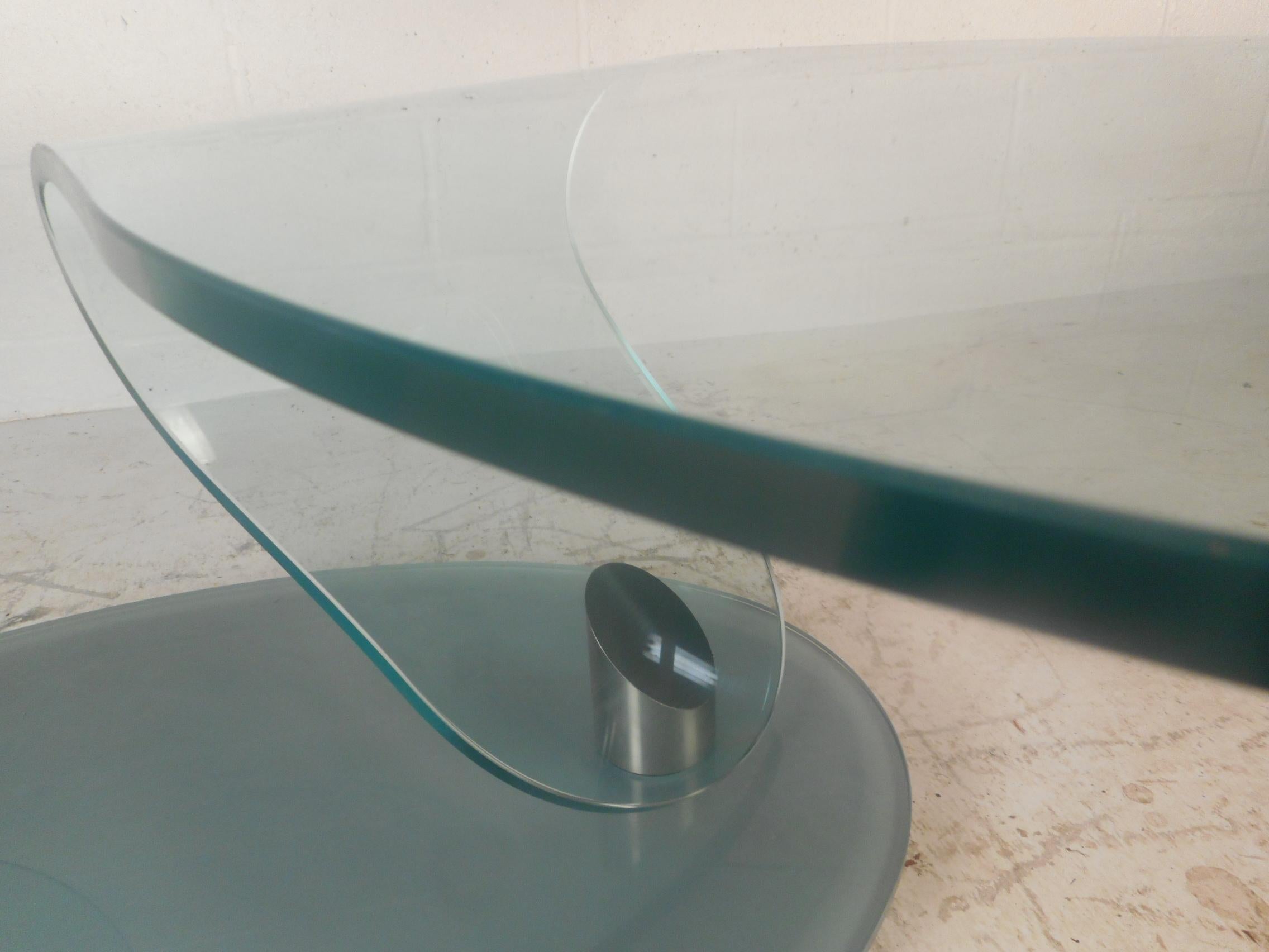 Mid-Century Modern Free Form Swivel Glass Top Coffee Table at 1stDibs ...