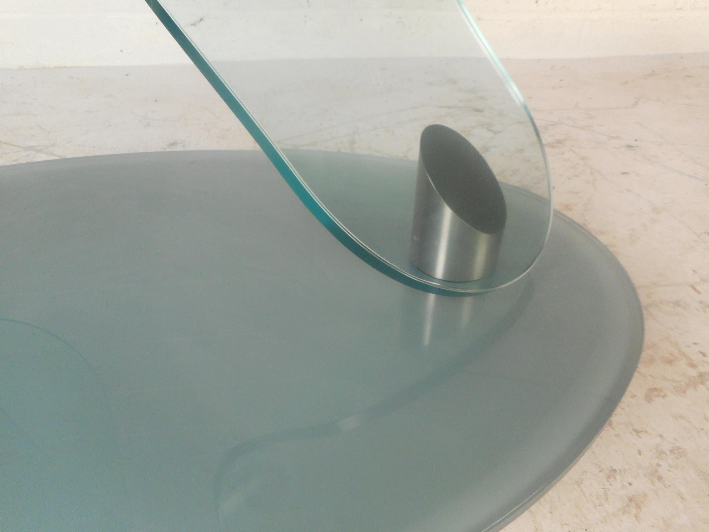 Mid-Century Modern Free Form Swivel Glass Top Coffee Table at 1stDibs ...