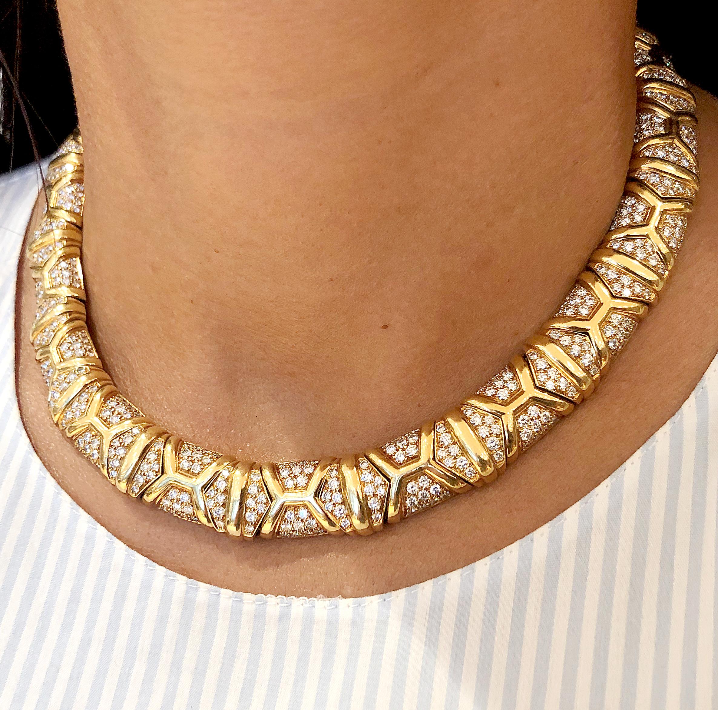 Bulgari Diamond Gold Necklace For Sale at 1stDibs | hasuli gold design ...