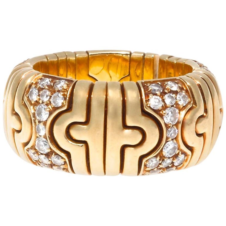 Bulgari Diamond Gold Ring at 1stDibs