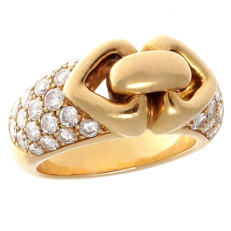 Bulgari Diamond Gold Ring at 1stDibs