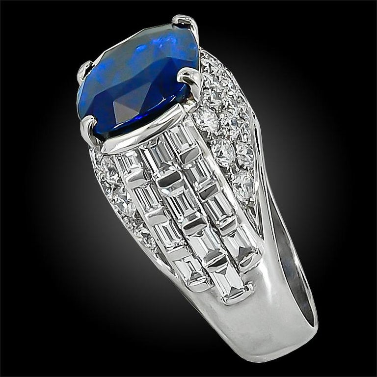 Bulgari Diamond AGL Certified Oval-Shaped Ceylon No Heat Sapphire Ring ...