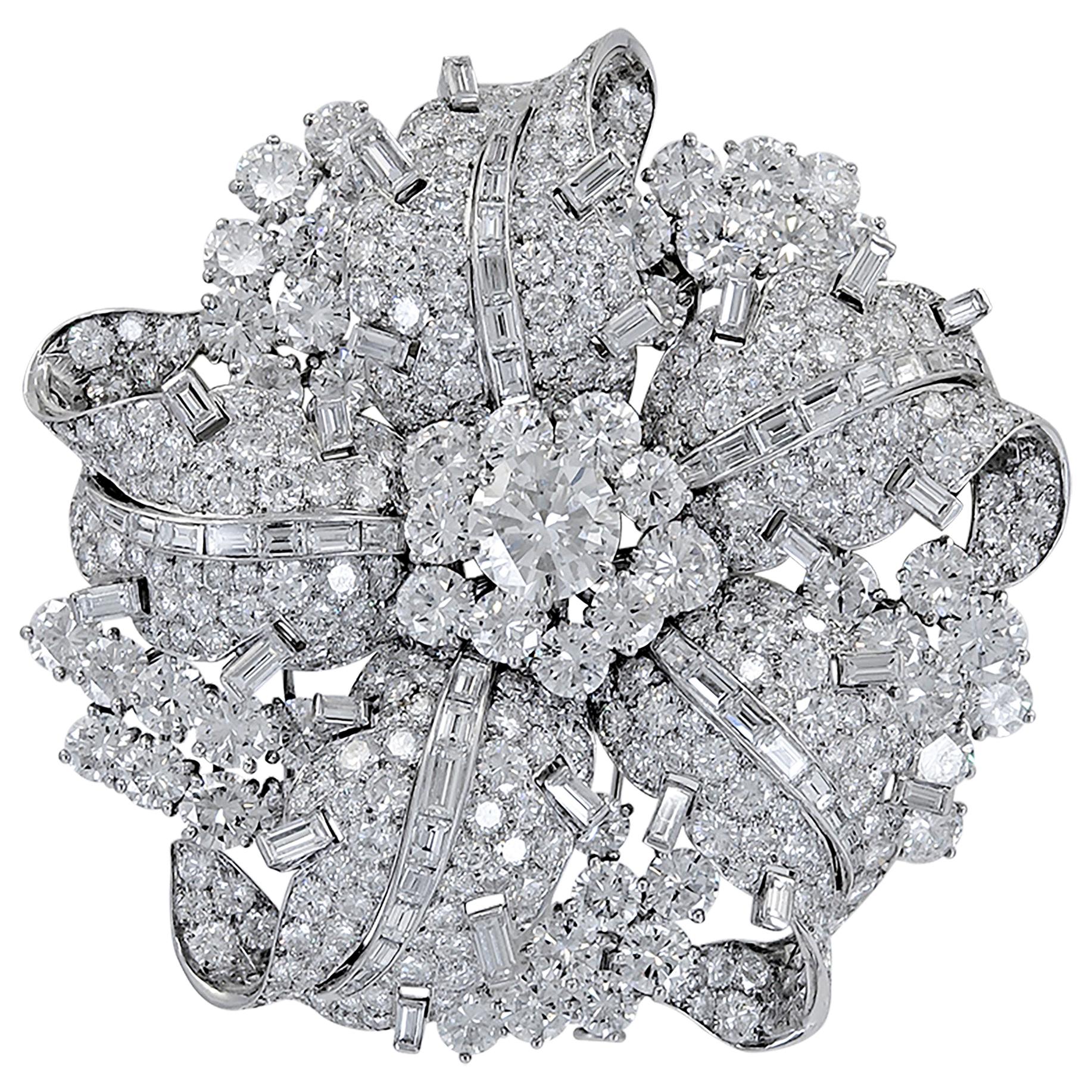 Bulgari Persian Turquoise and Diamond Yellow Gold Cluster Brooch at 1stDibs