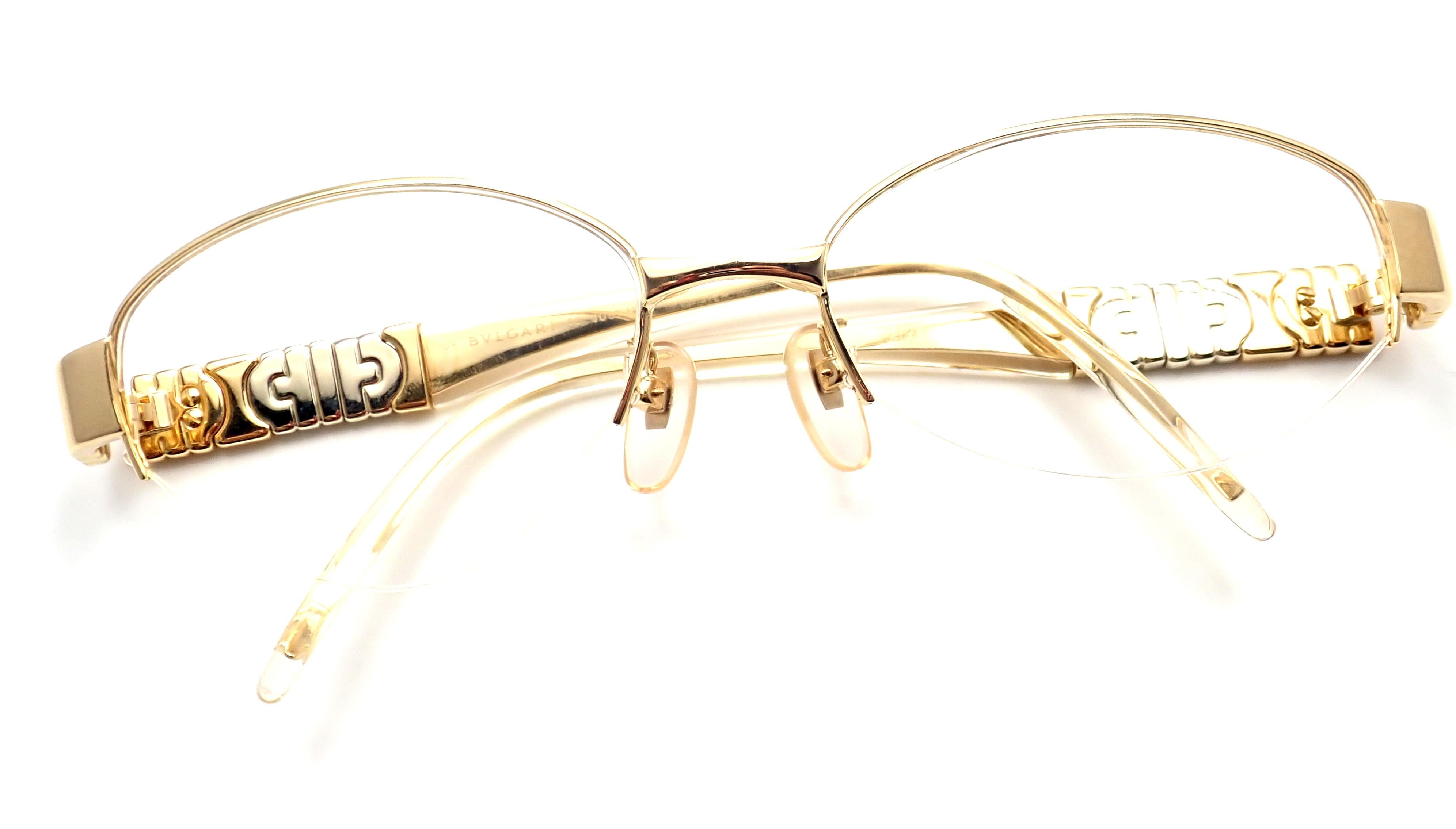 Bulgari Diamond Solid Yellow Gold Eyeglass Frame at 1stDibs | diamond ...