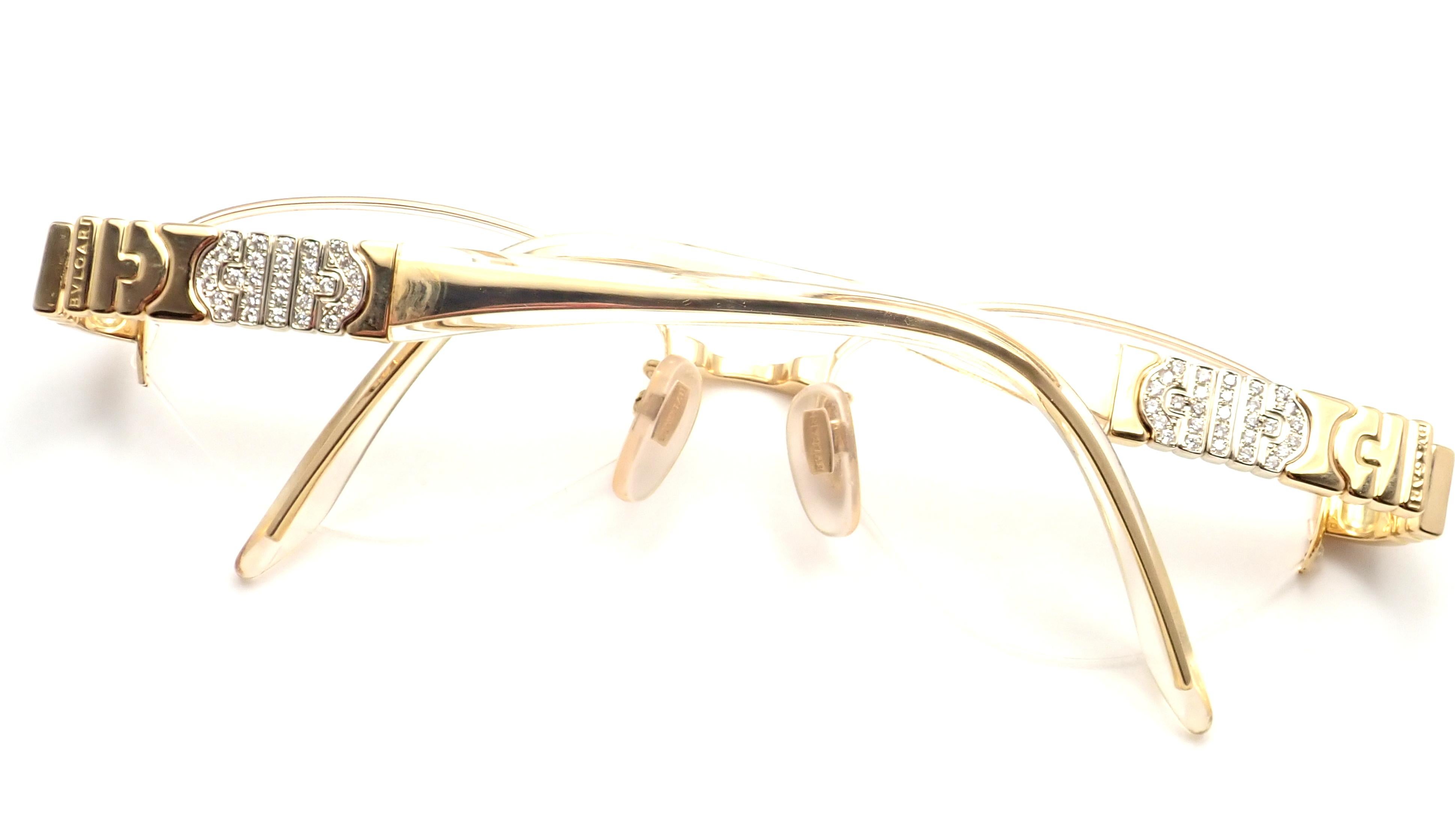 Bulgari Diamond Solid Yellow Gold Eyeglass Frame at 1stDibs | diamond eyeglass frames, 14k solid ...