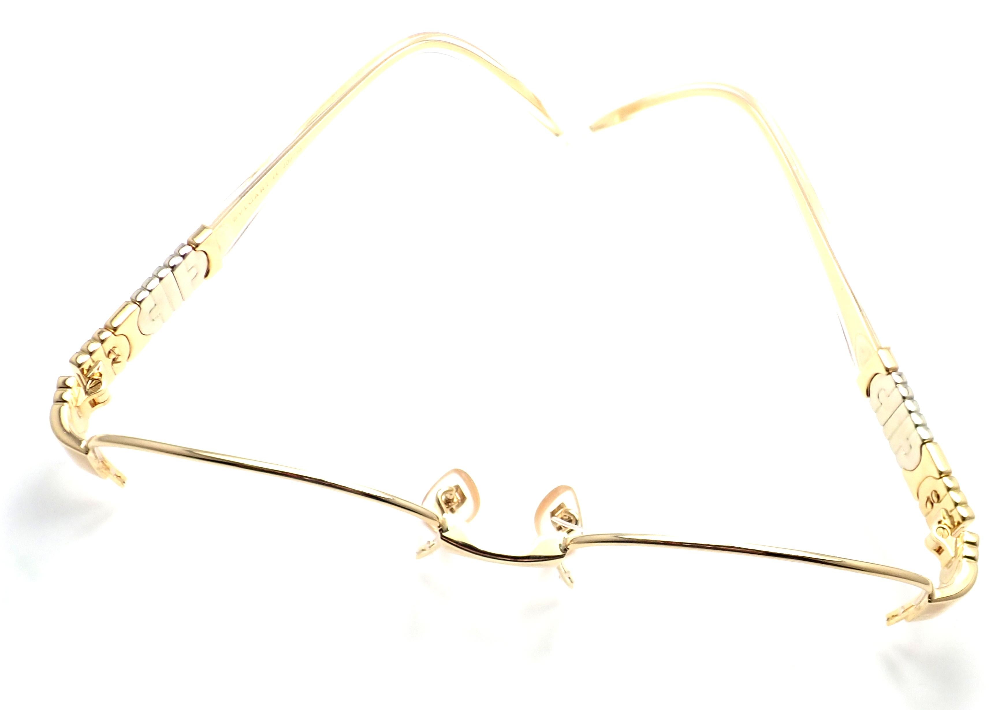 Bulgari Diamond Solid Yellow Gold Eyeglass Frame at 1stDibs | diamond eyeglass frames, 14k solid ...