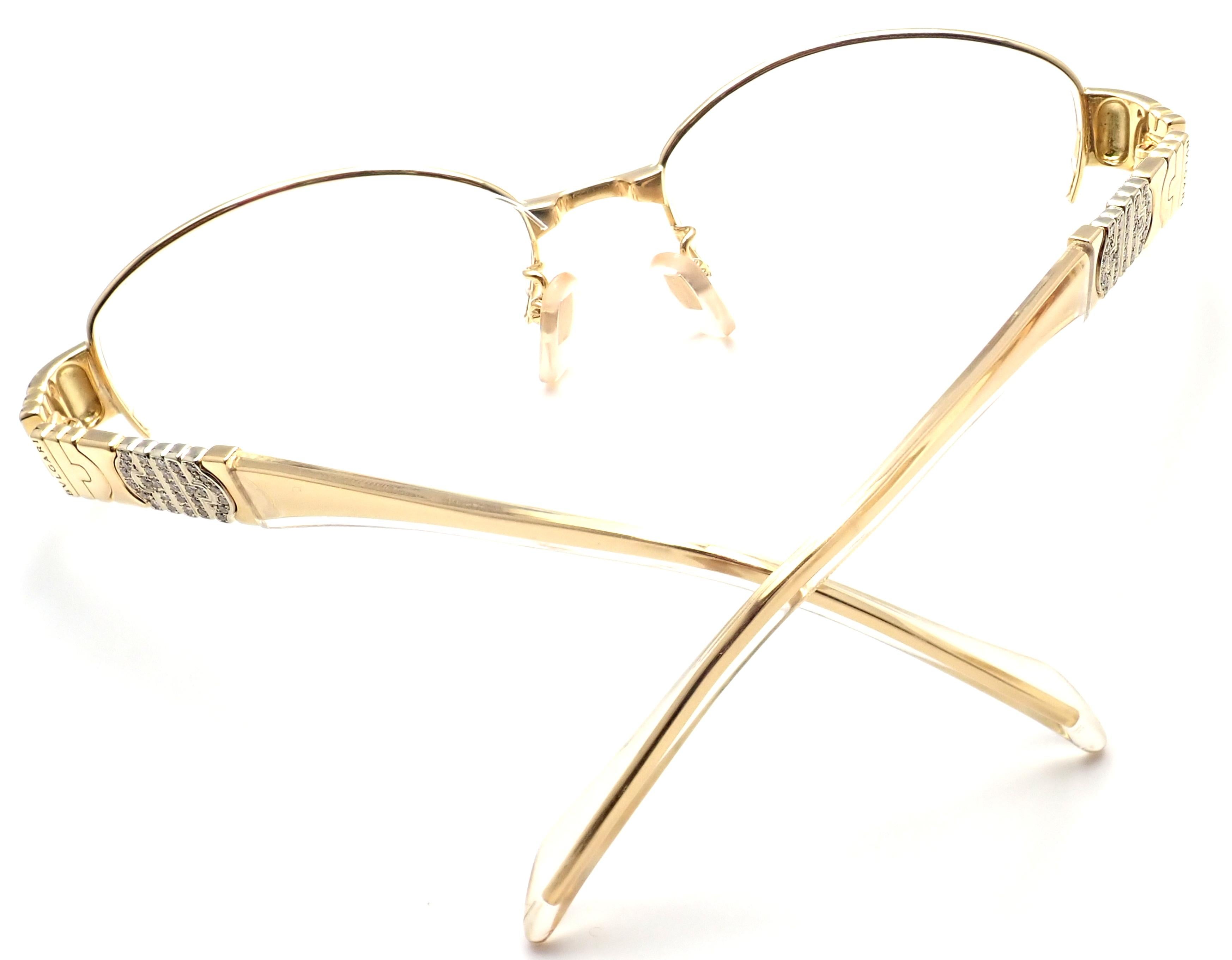 Bulgari Diamond Solid Yellow Gold Eyeglass Frame at 1stDibs | diamond ...