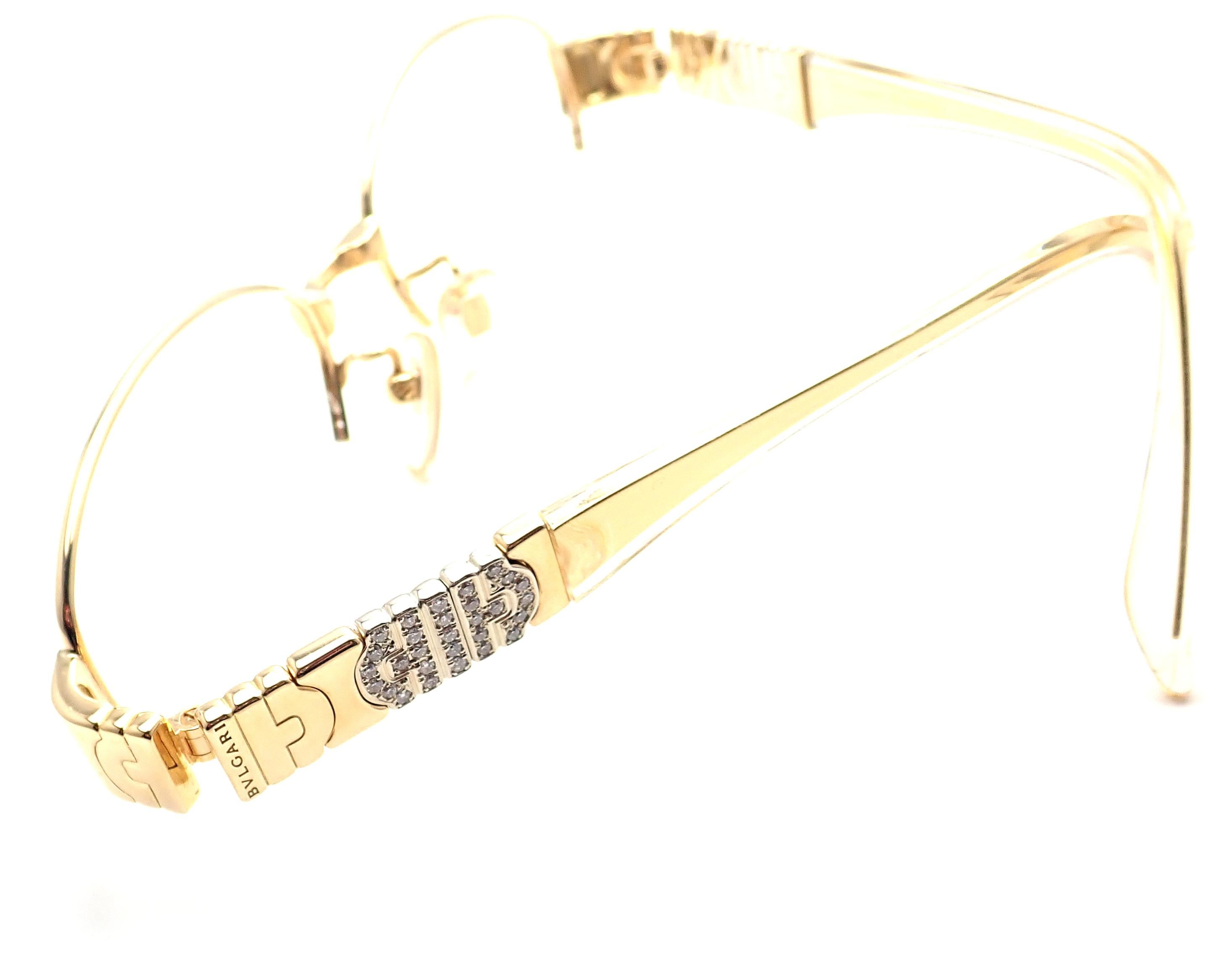 Bulgari Diamond Solid Yellow Gold Eyeglass Frame at 1stDibs | diamond ...