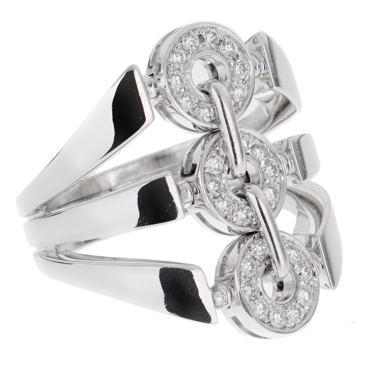 Bulgari Diamond White Gold Cocktail Ring at 1stDibs | bvlgari ring diamond