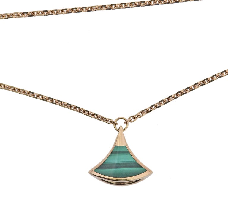 Bulgari Diva's Dream Malachite Rose Gold Charm Bracelet For Sale at 1stDibs