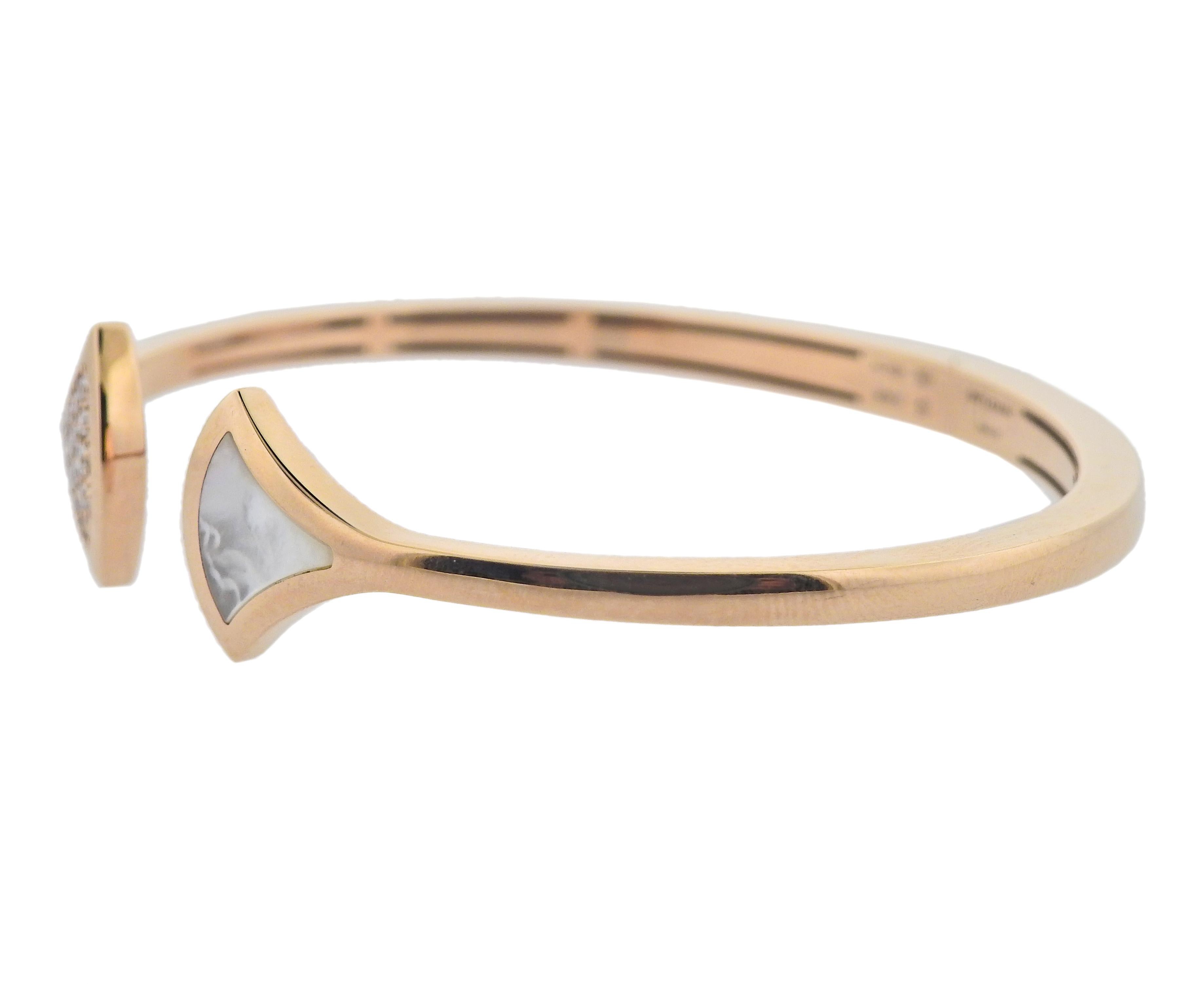Bulgari Diva's Dream Mother of Pearl Diamond Rose Gold Cuff Bracelet ...