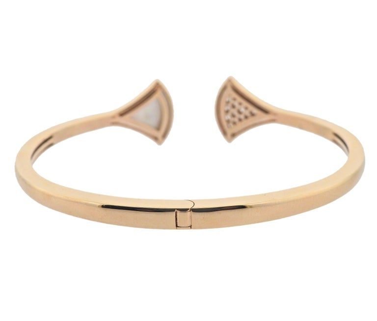Bulgari Diva's Dream Mother of Pearl Diamond Rose Gold Cuff Bracelet ...