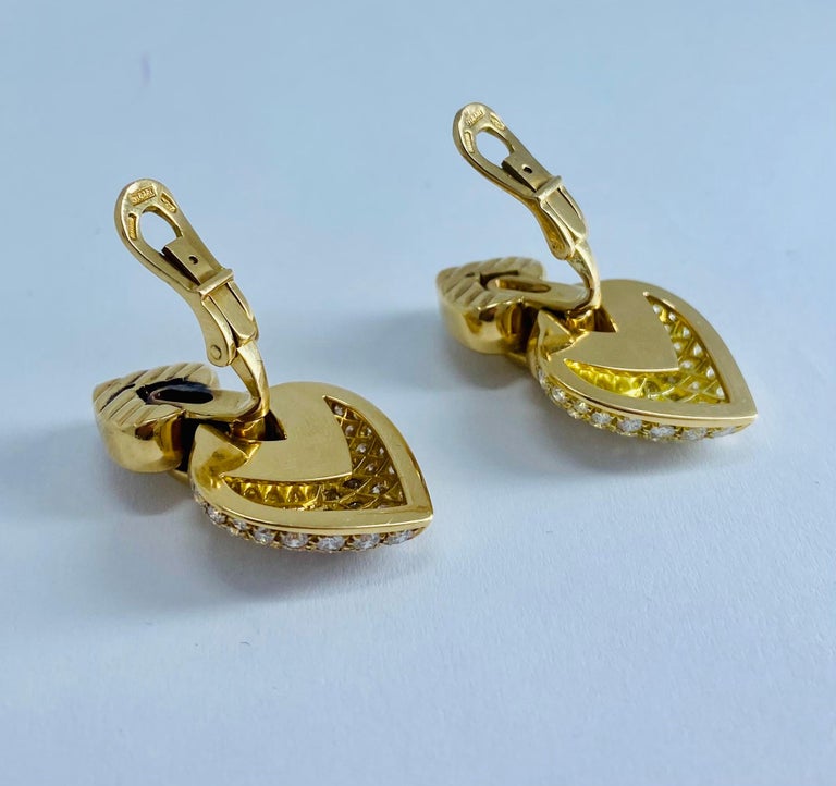 Bulgari Doppio Cuore Diamond Earrings For Sale at 1stDibs