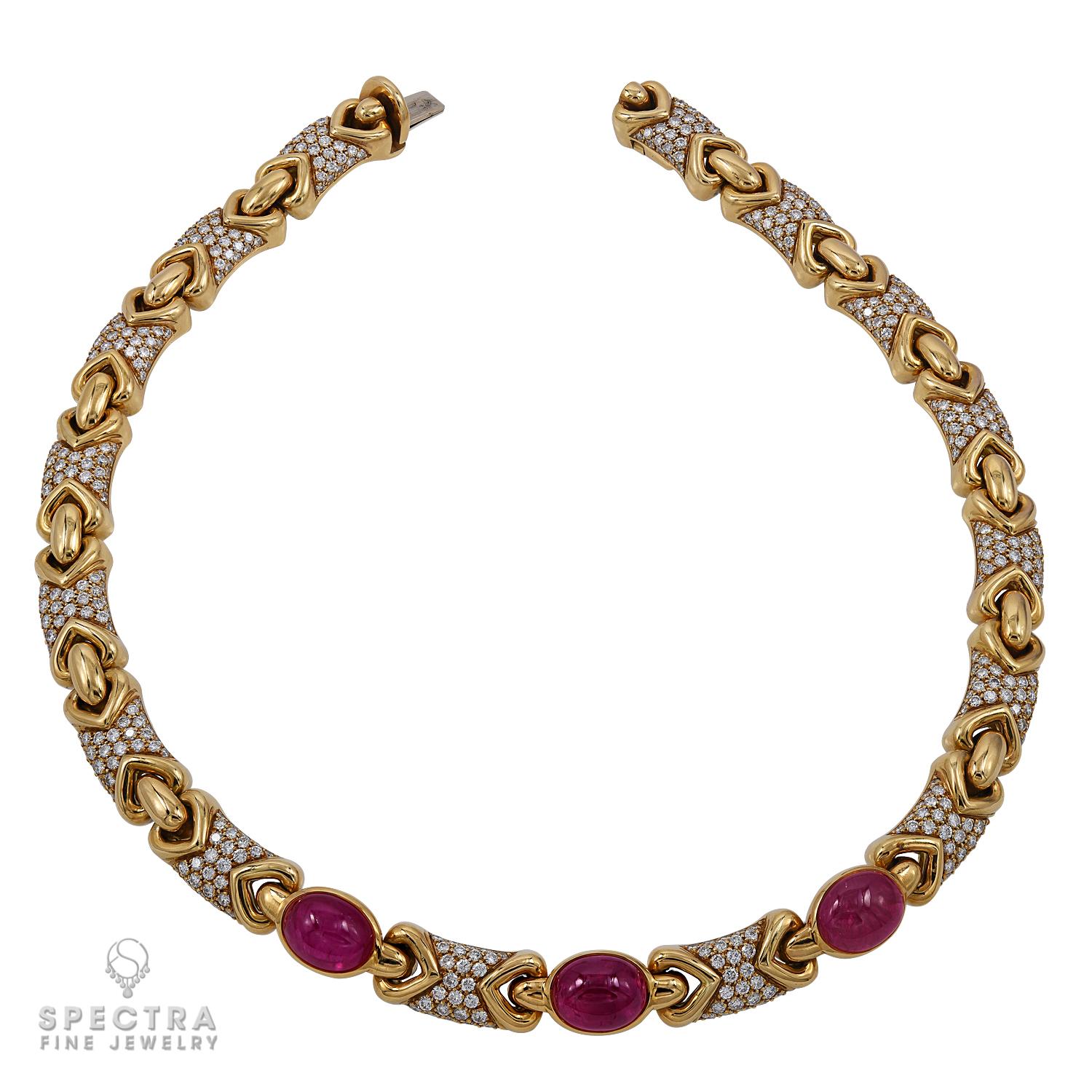 Bulgari 'Doppio Cuore' Ruby Diamond Choker Necklace, circa 1980s For ...