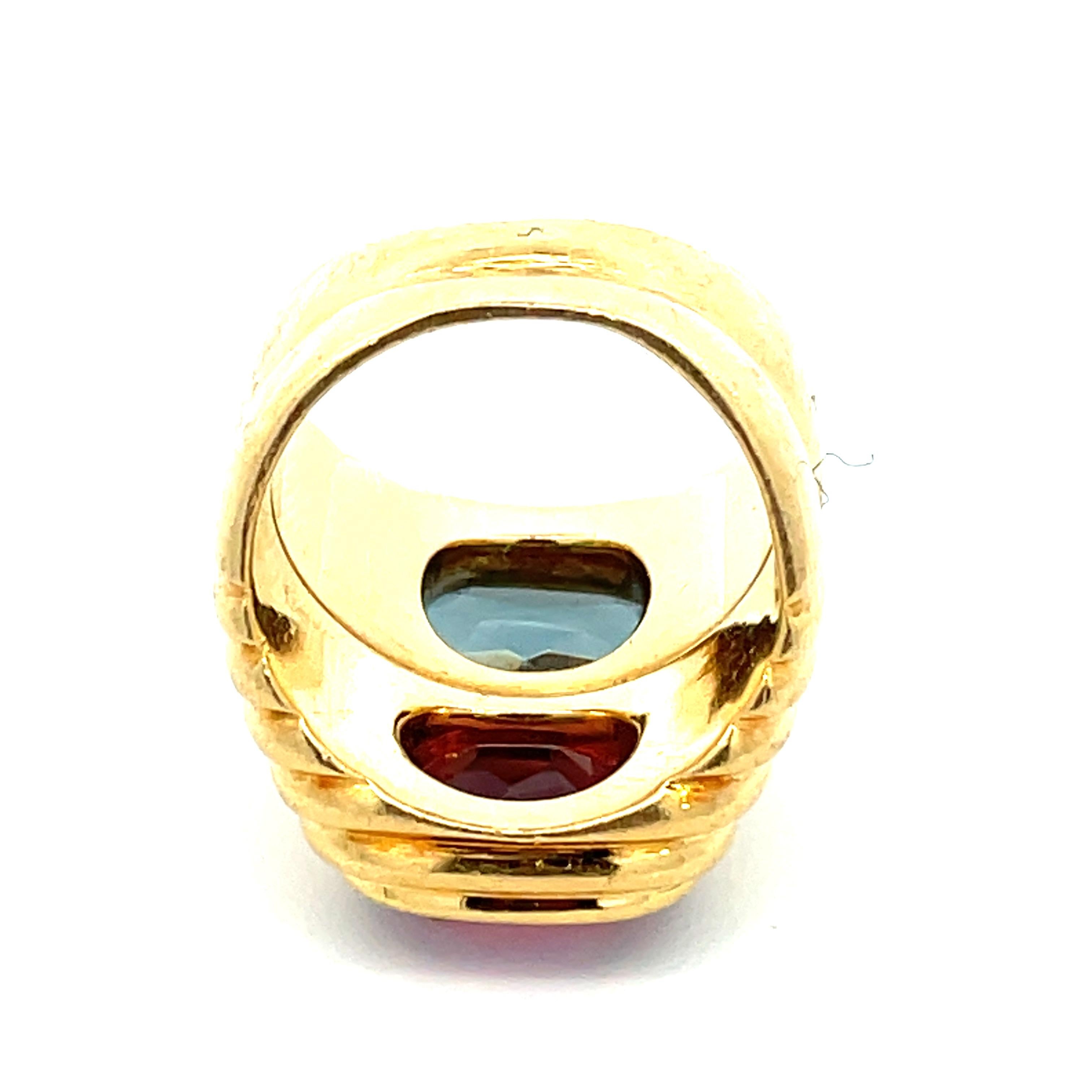 Bulgari Doppio Ring Yellow Gold Tourmaline at 1stDibs | pearls and loaf ...