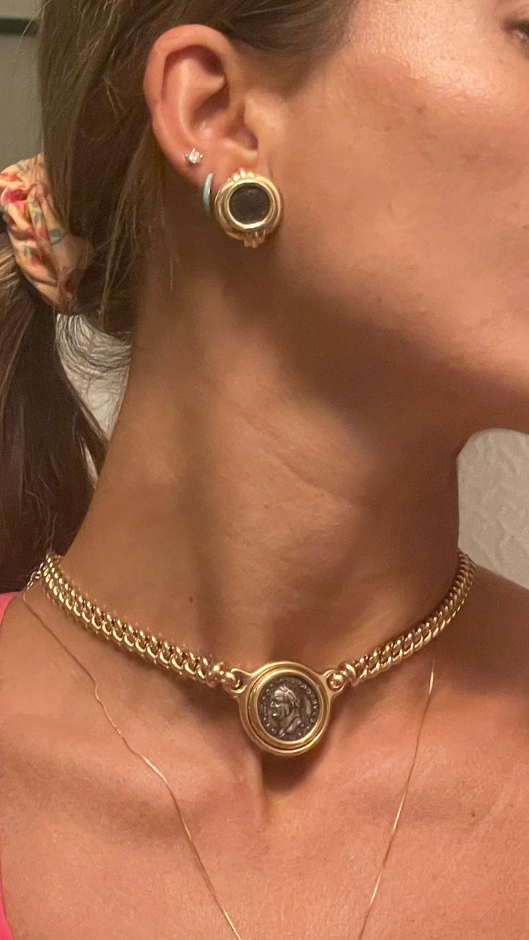 Vintage Bulgari "Flip" Double Coin Necklace Ancient Monete 18kt Gold ...