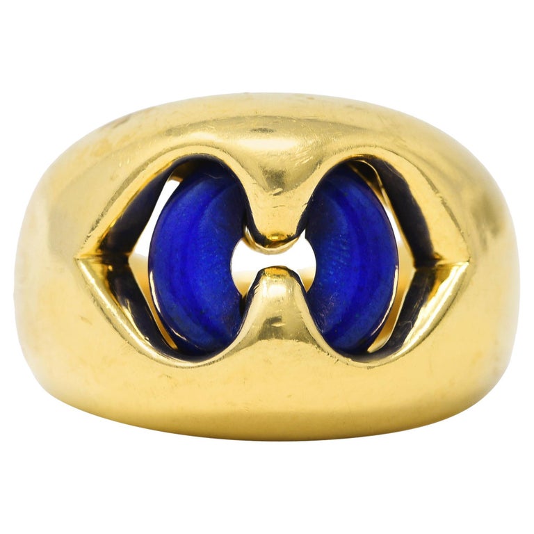 Bulgari French Lapis Lazuli 18 Karat Yellow Gold Abbraccio Vintage ...