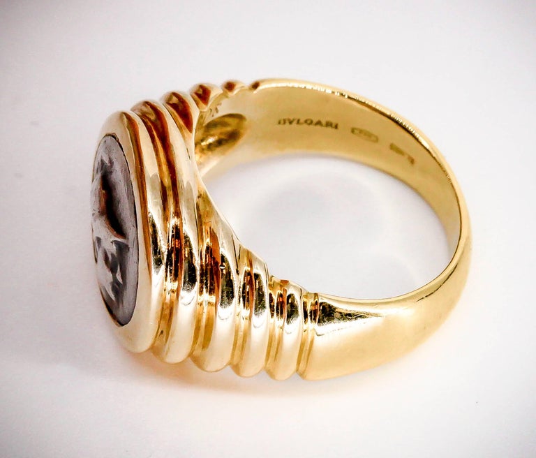 Bulgari Gold Ancient Coin Ring at 1stDibs | bulgari coin ring