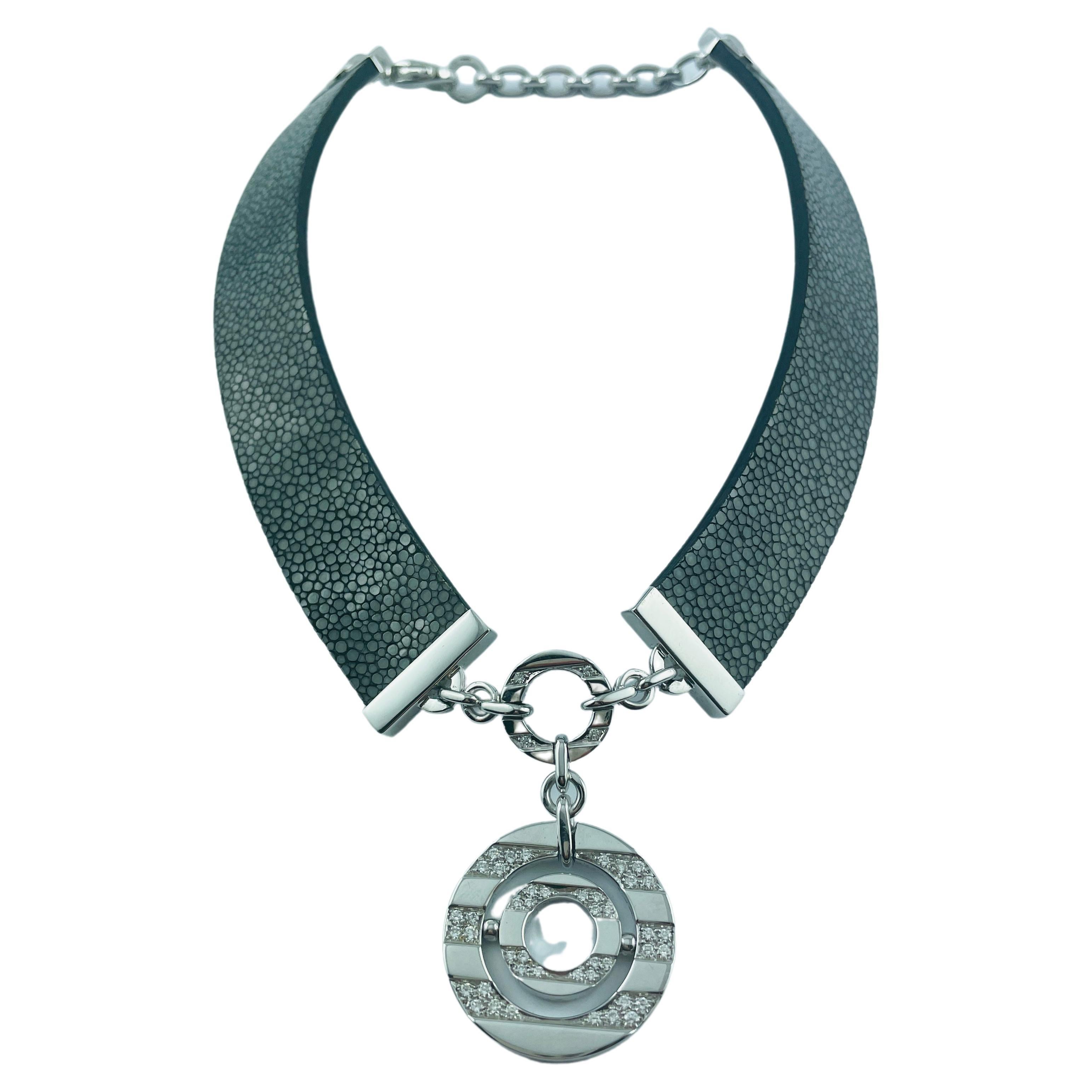 Bulgari Diamond Gold Choker Necklace For Sale at 1stDibs