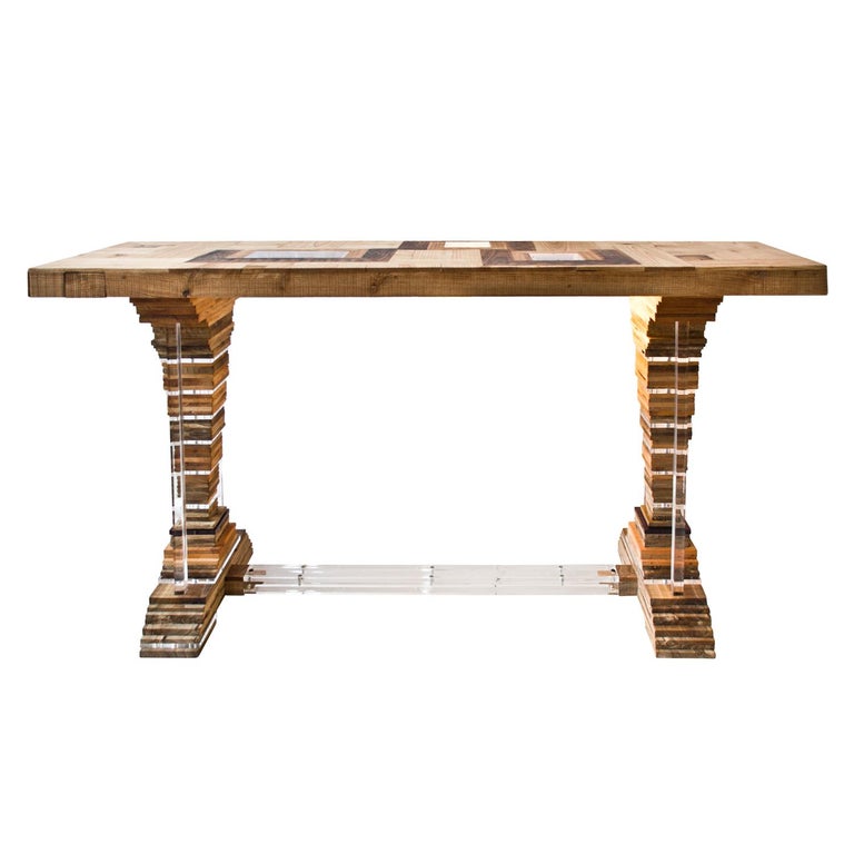 Up]side[down Console with Mixed Woods, Acrylic and Photographical ...
