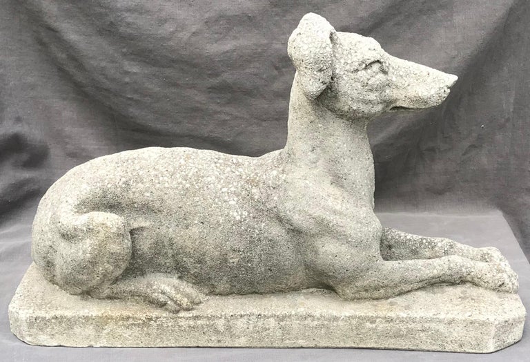 Pair Stone Greyhound Dogs at 1stDibs