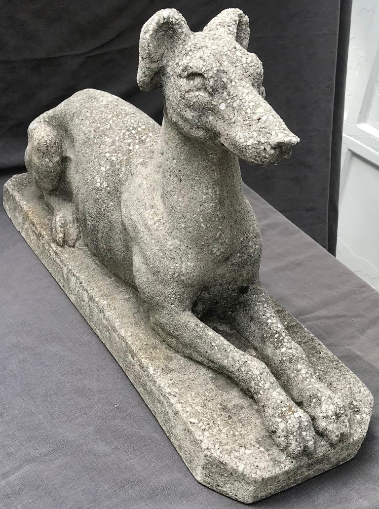 Pair Stone Greyhound Dogs at 1stDibs