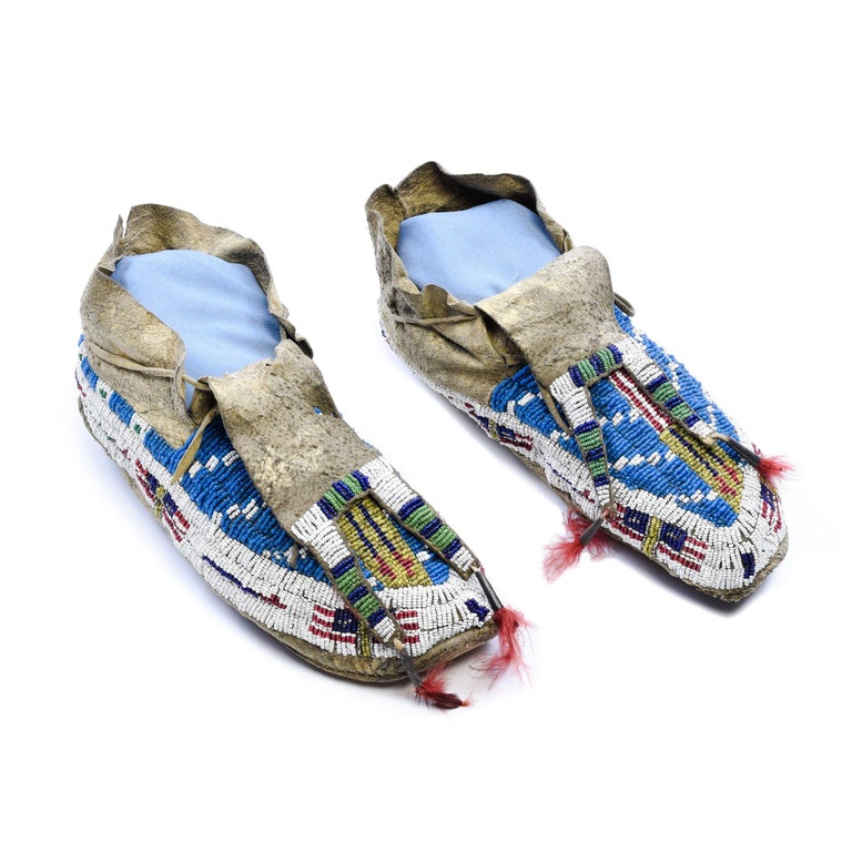 Authentic Native American Beaded Sioux Moccasins For Sale at 1stDibs ...