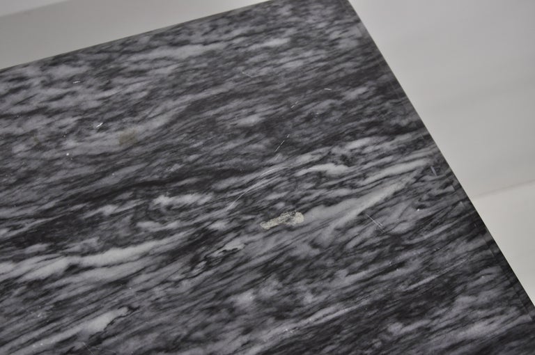 Cast Iron Marble-Top French Pastry Cafe Bistro Dining Table Desk at 1stDibs