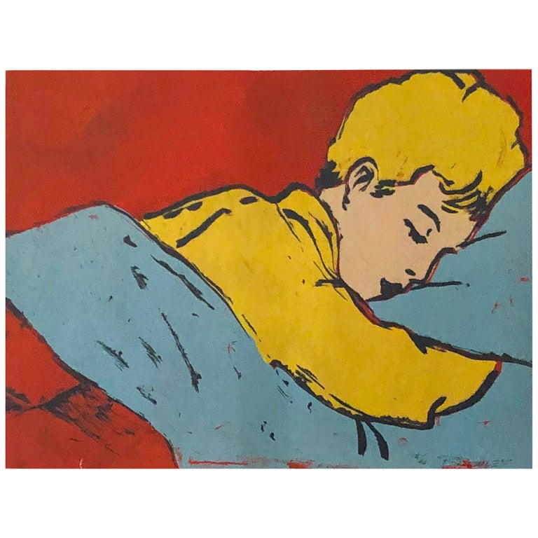 Pop Art Silk Screen Painting "Boy Sleeping" by David Bromley Australia ...