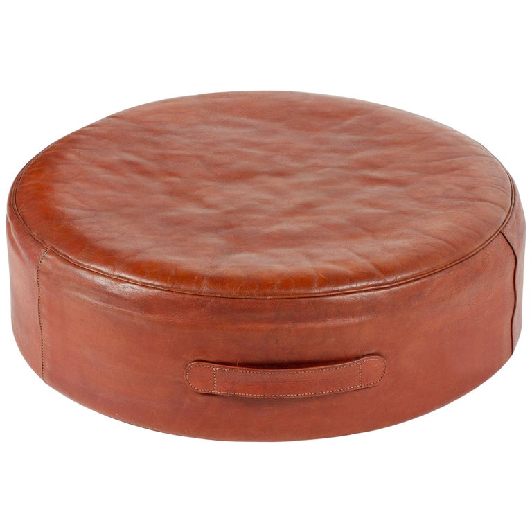 Red Leather Stool at 1stDibs