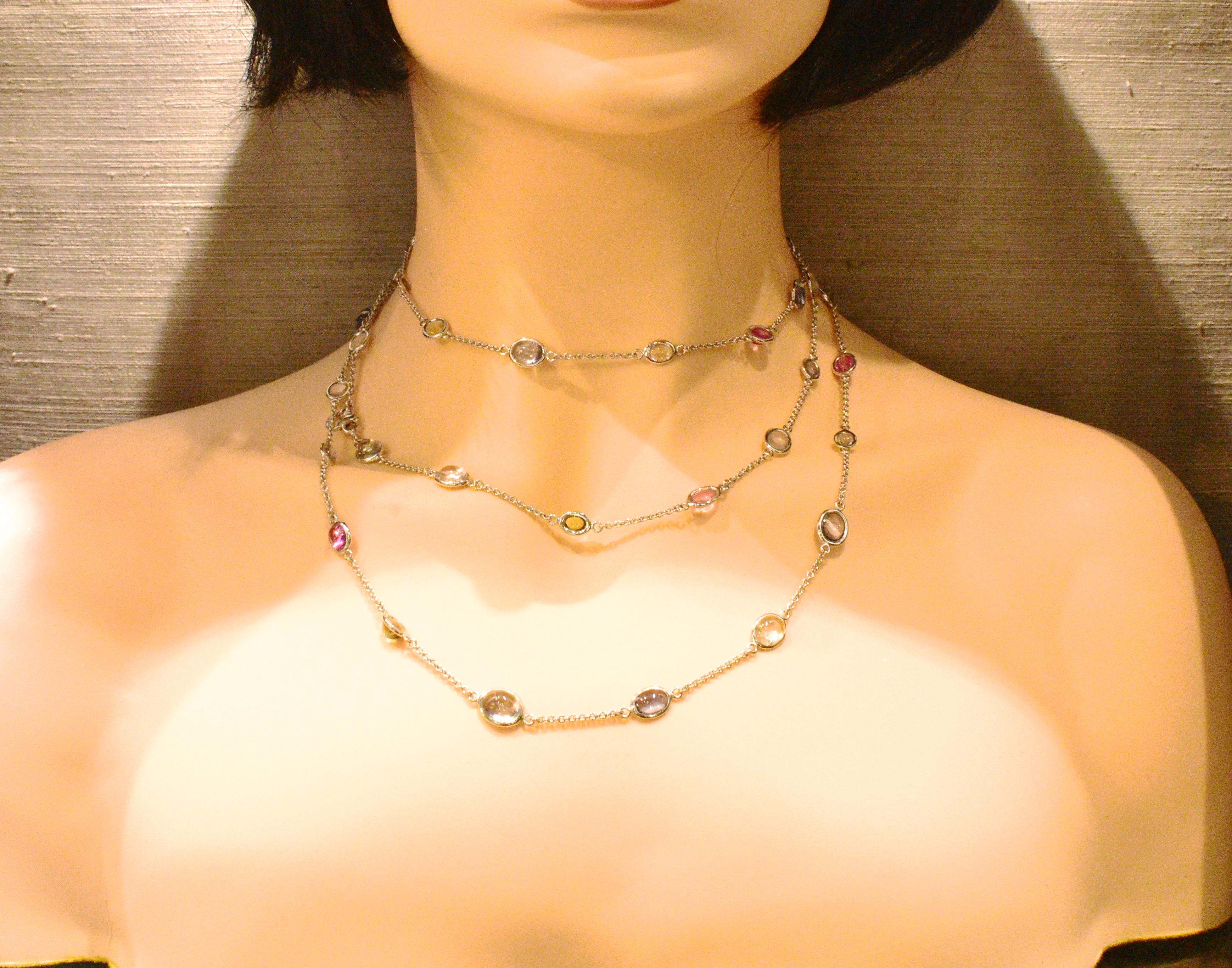 Bulgari Long Chain with Fine Sapphires at 1stDibs