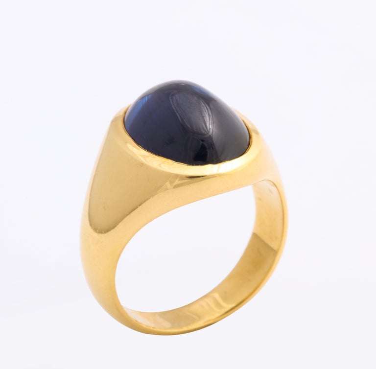 Bulgari Men's Sapphire Ring at 1stDibs