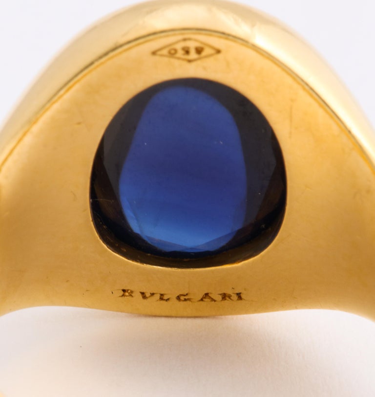 Bulgari Men's Sapphire Ring at 1stDibs