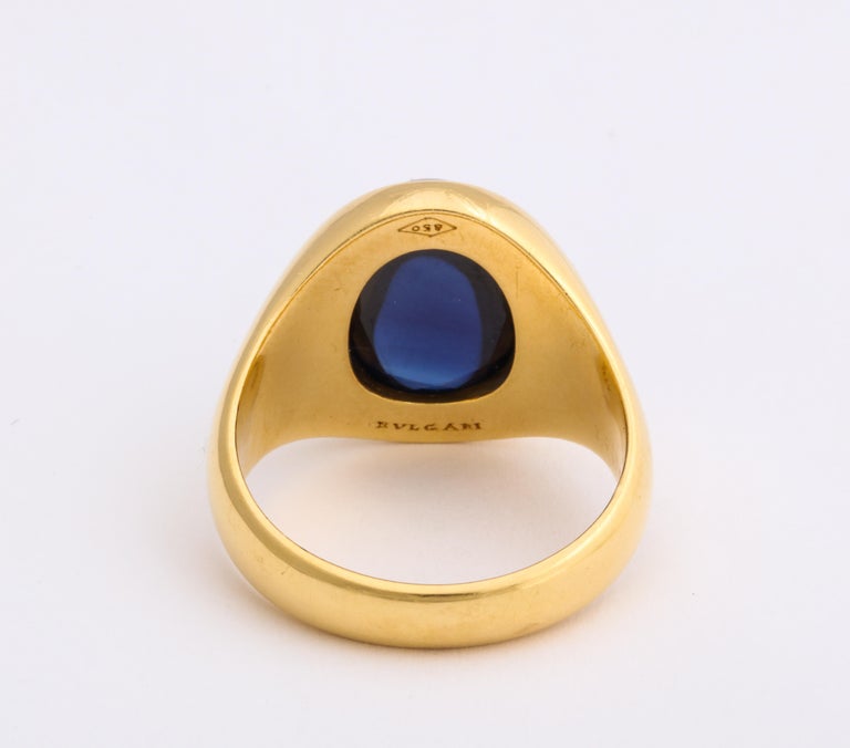 Bulgari Men's Sapphire Ring at 1stDibs