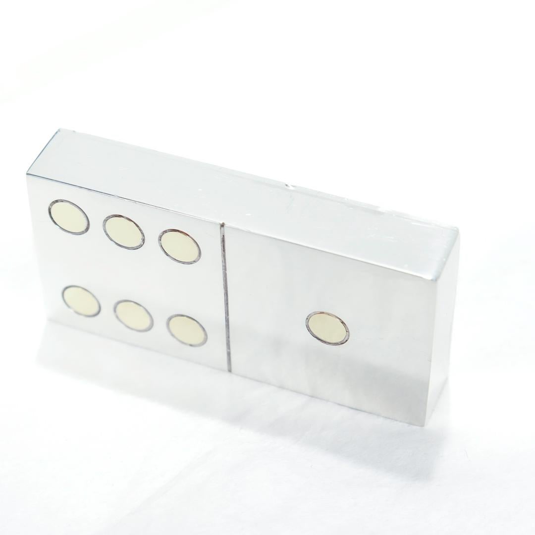 Bvlgari Mid-Century Modern Boxed Sterling Silver Domino Game Set For ...