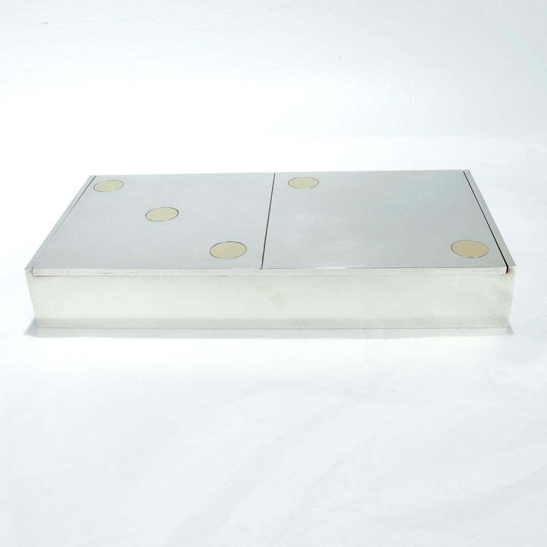 Bvlgari Mid-Century Modern Boxed Sterling Silver Domino Game Set For ...