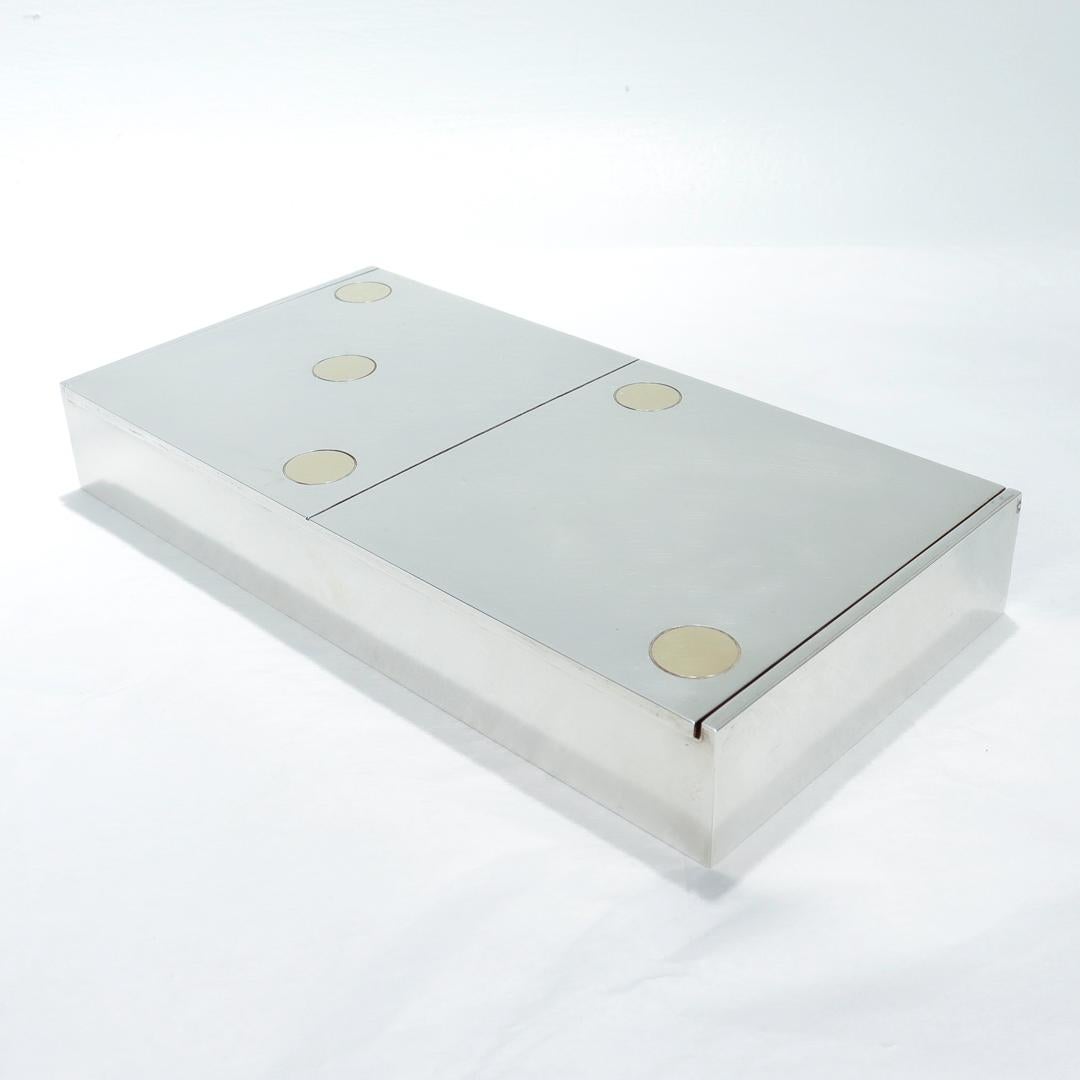 Bvlgari Mid-Century Modern Boxed Sterling Silver Domino Game Set For ...