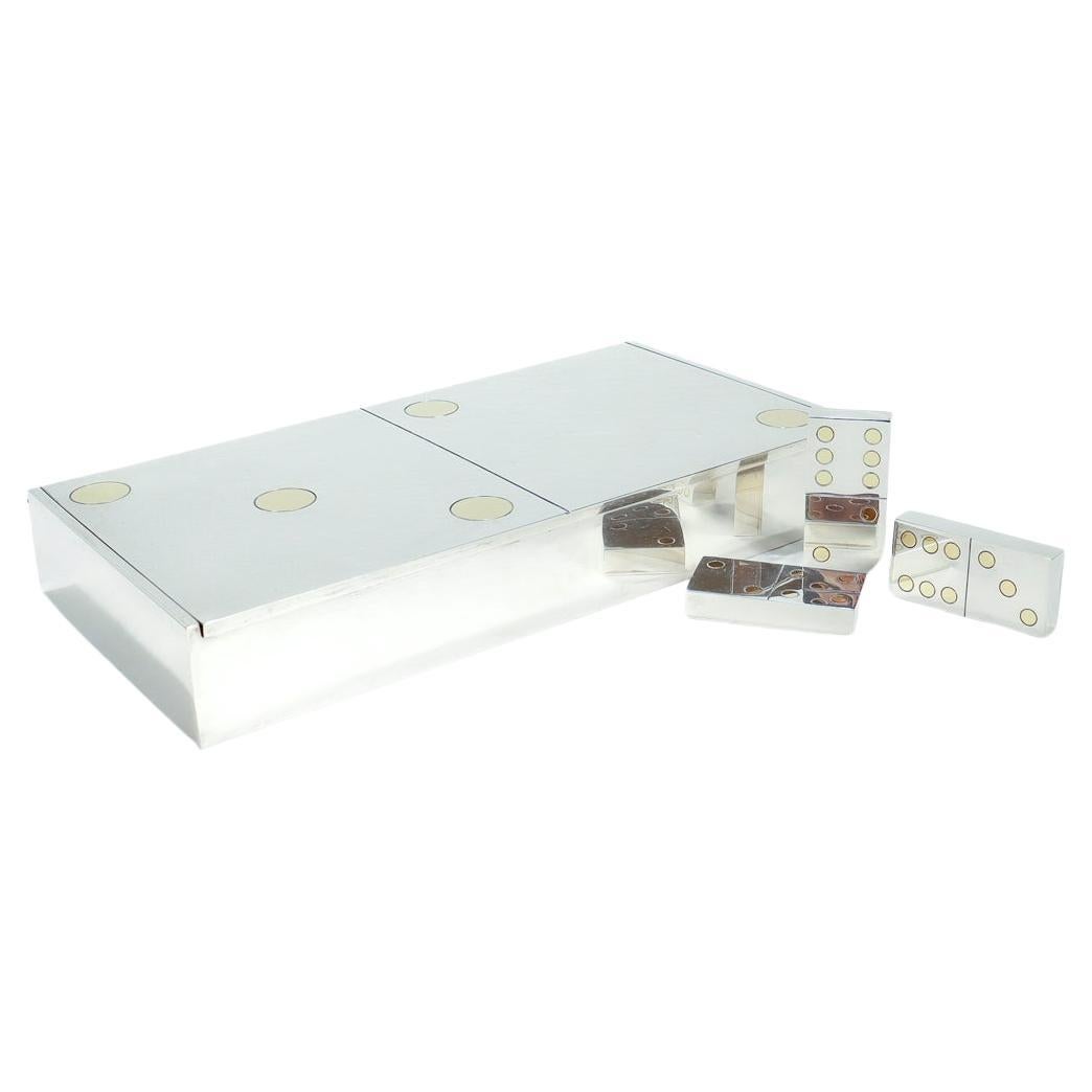 Bvlgari Mid-Century Modern Boxed Sterling Silver Domino Game Set For ...