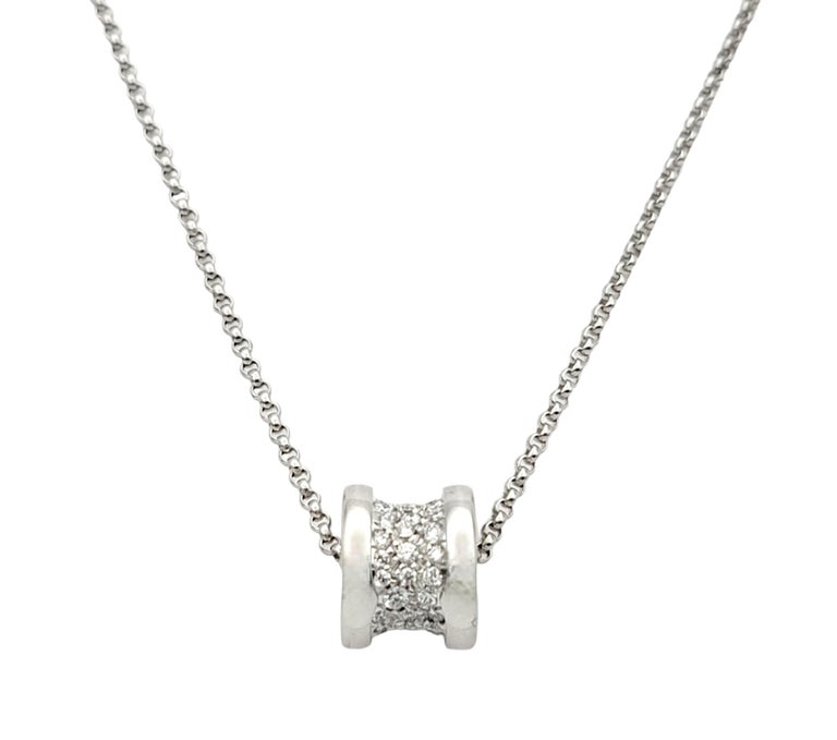 Bulgari Mini B.ZERO1 Pave Diamond Spool Pendant Necklace in 18 Karat ...