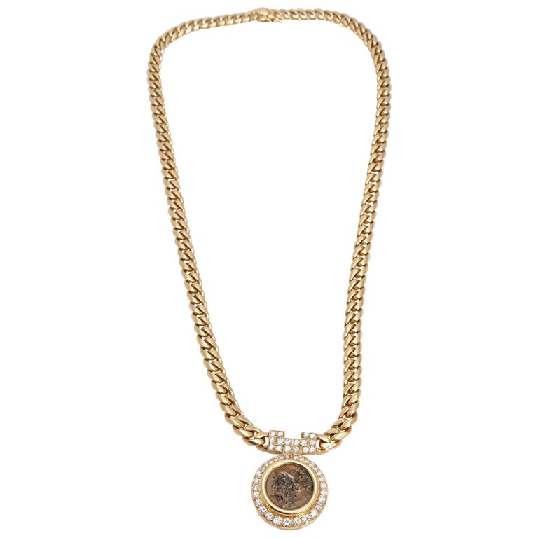 Bulgari Monete Chain Necklace at 1stDibs | bulgari monete necklace