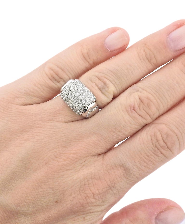 Bulgari Mvsa Diamond White Gold Ring For Sale at 1stDibs