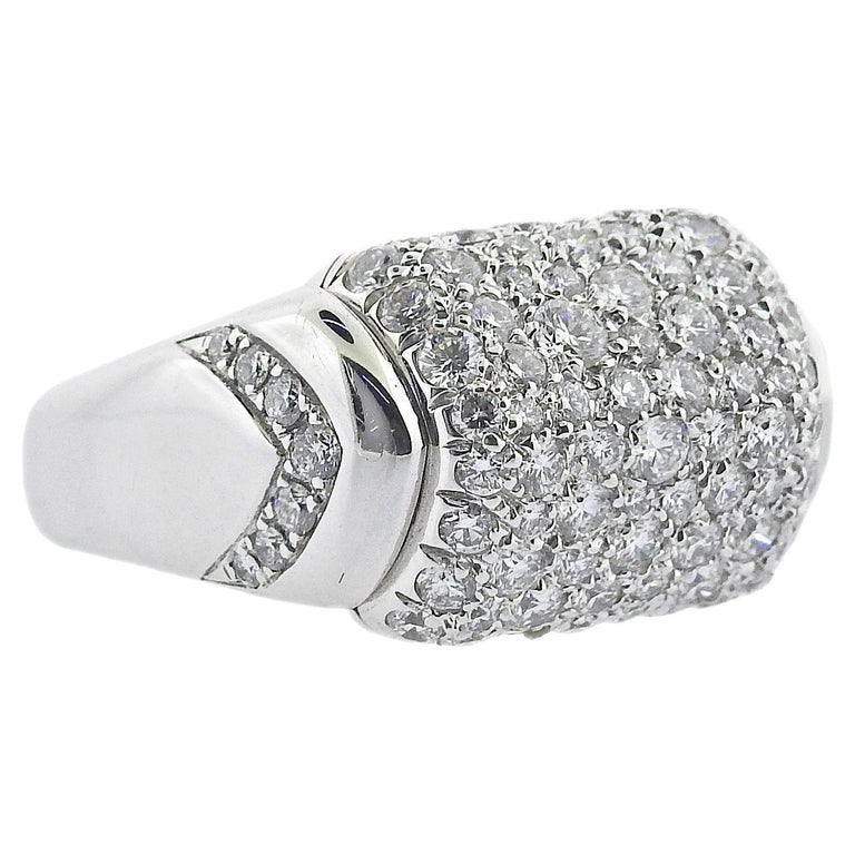 Bulgari Mvsa Diamond White Gold Ring For Sale at 1stDibs