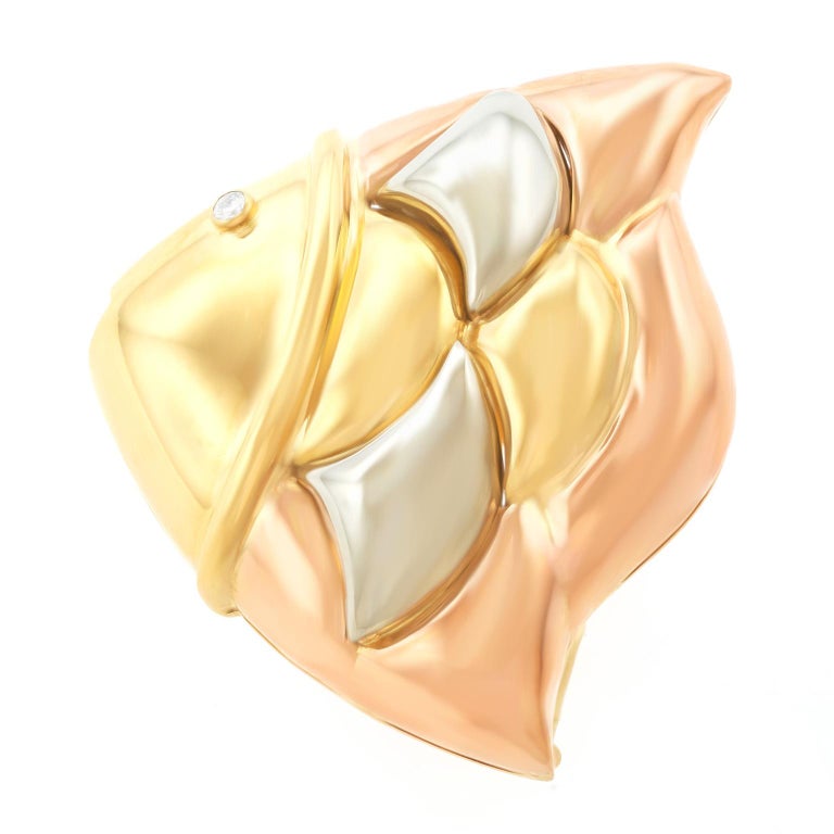 Bulgari “Naturalia” Fish Gold Brooch at 1stDibs